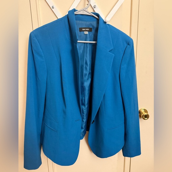 Nine West | Jackets & Coats | Nine West Blazer Jacket Turquoise Blue ...